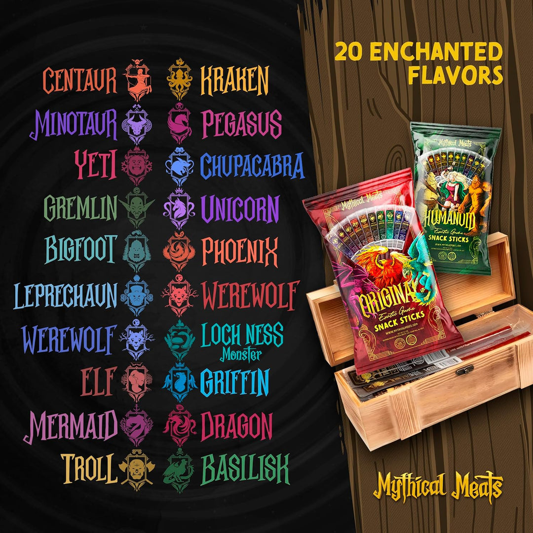 Mythical Meats Deluxe Loot Crate | 20 Exotic Snack Sticks